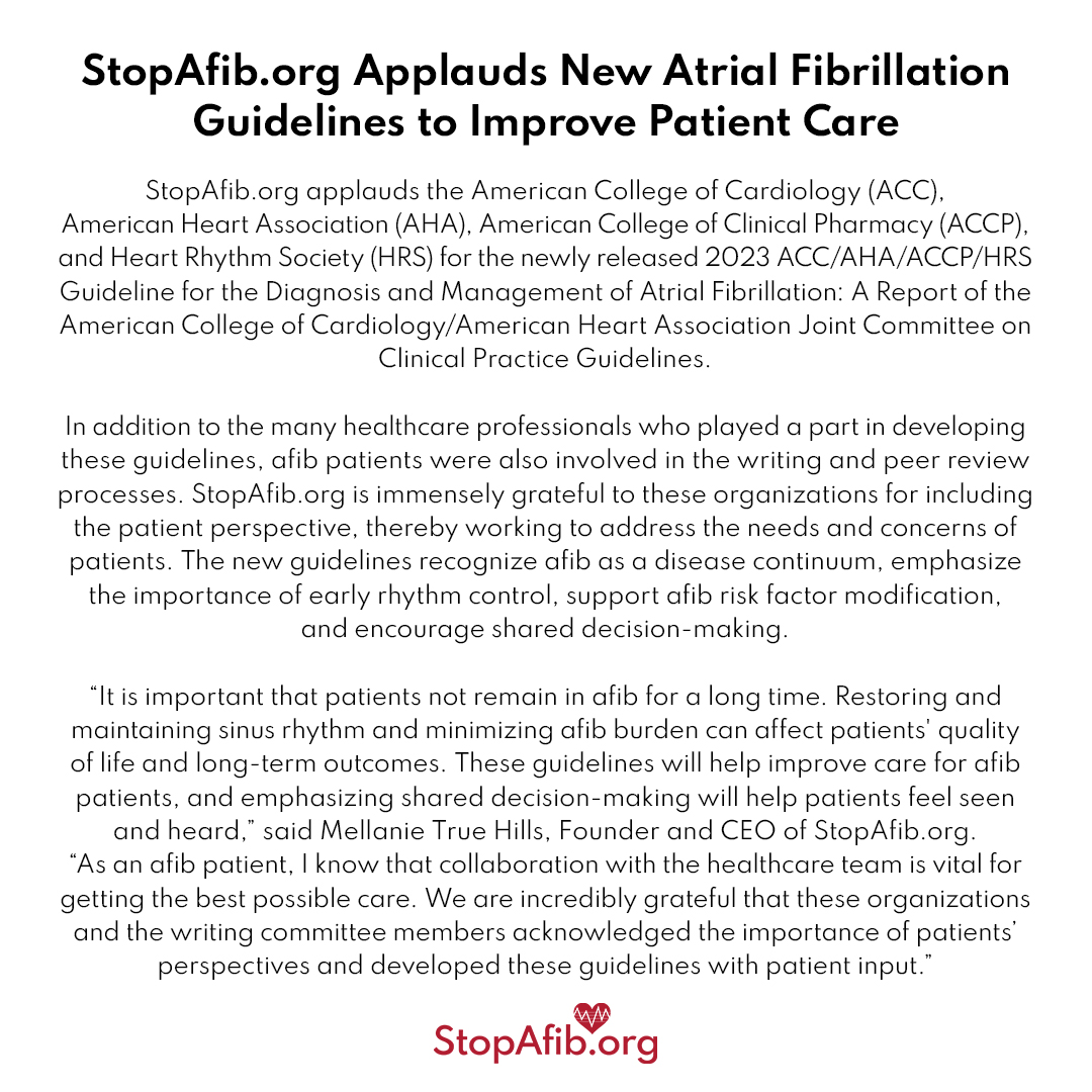 StopAfib.org Applauds New Atrial Fibrillation Guidelines to Improve ...